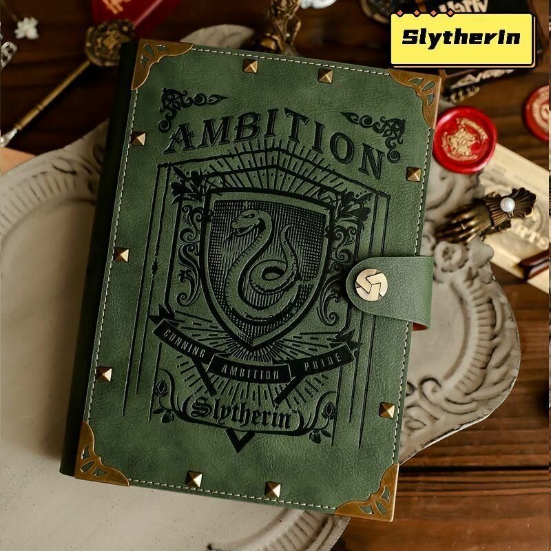 Блокнот Гарри Поттер, слизерин, крафтовая бумага, экокожа