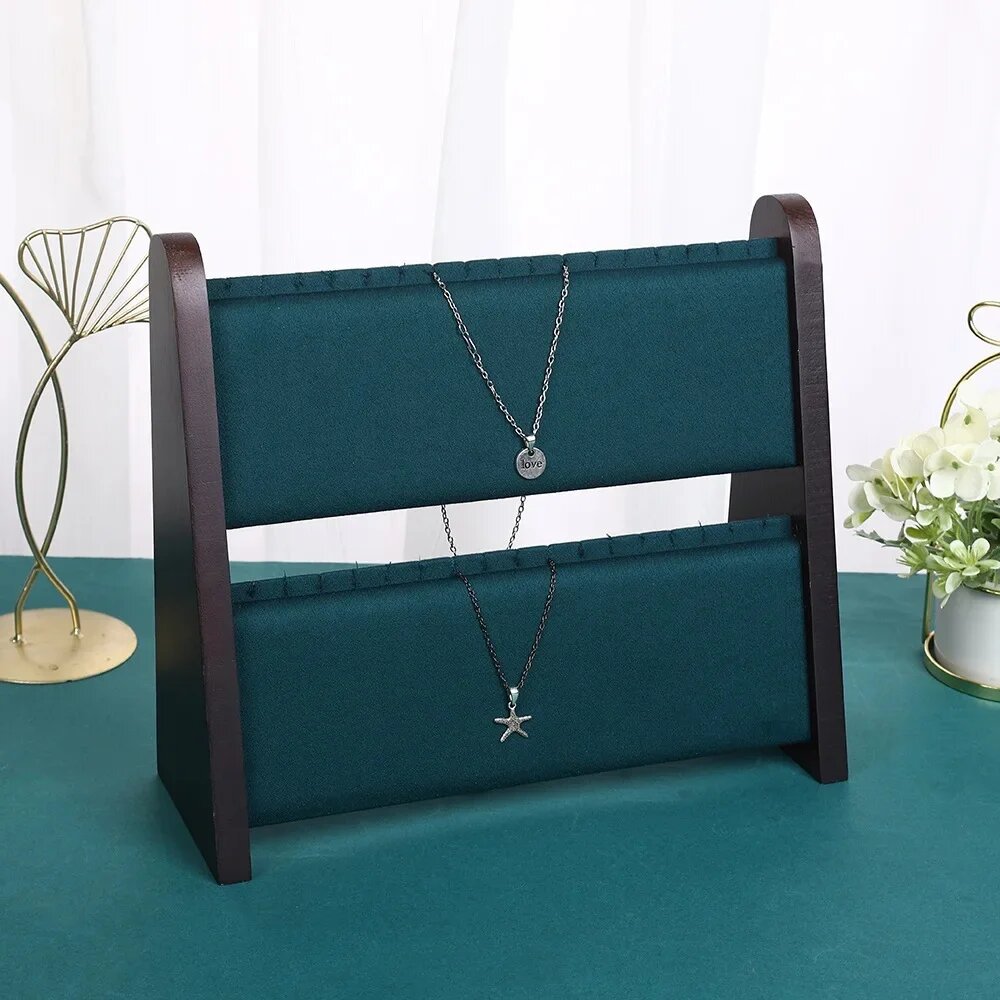 Подставка для ожерелий, трехслойная, цвет черный орех