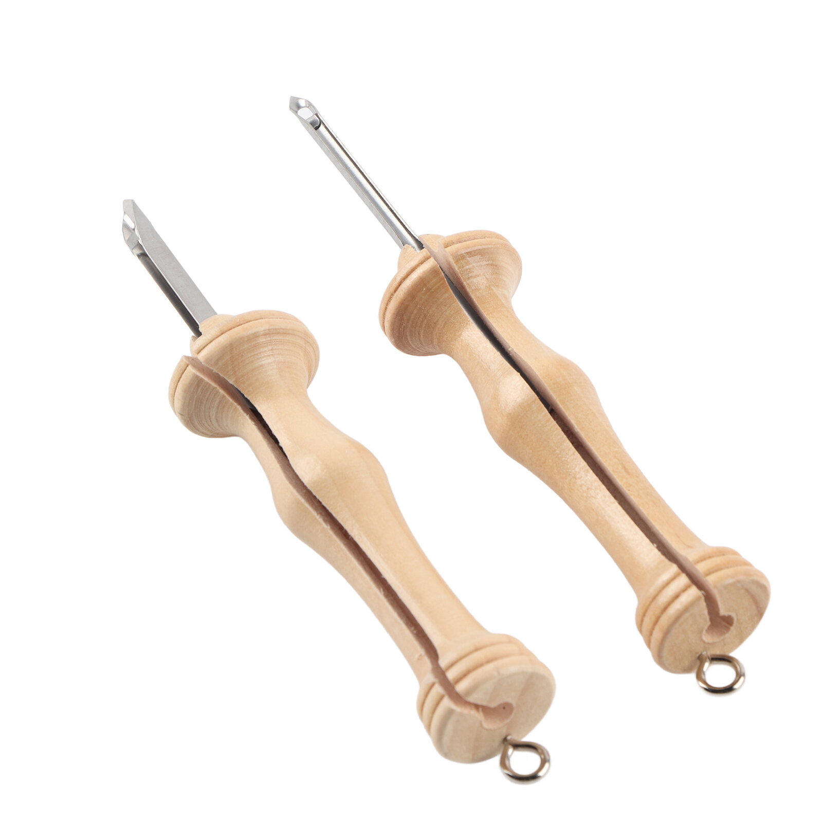 2pcs Punch игла на комплект вышивки деревянная ручка для пряжи Diy Diy ручной вязание