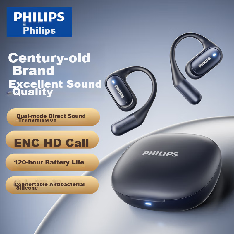 Наушники PHILIPS с костной проводимостью Bluetooth Открытый тип без вставки беспроводные на ухо спортивные бег с