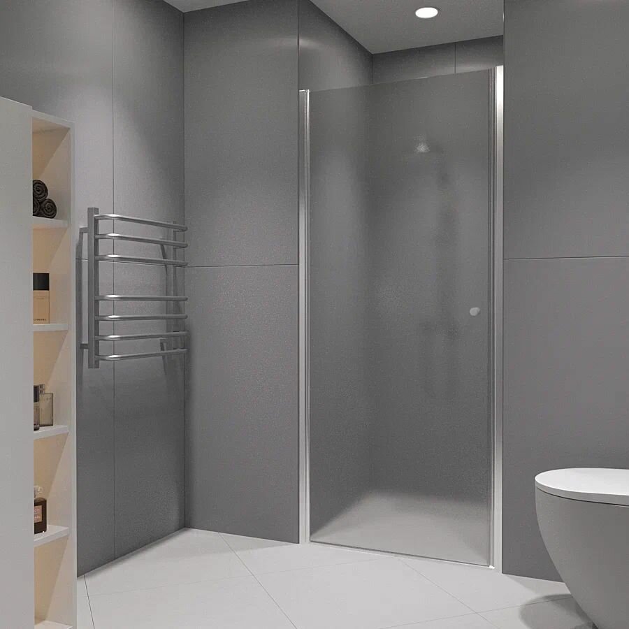 Душевая дверь 90х195см Dolphin TN-03 Хром / Матовое закаленное стекло 54930309-101