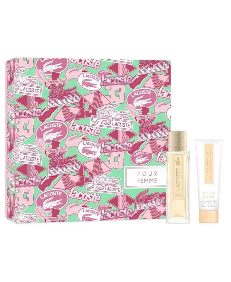 Парфюмерный набор Женский Lacoste Lacoste Pour Femme 2012 парфюмированная вода (edp) 50мл, лосьон для тела 50мл