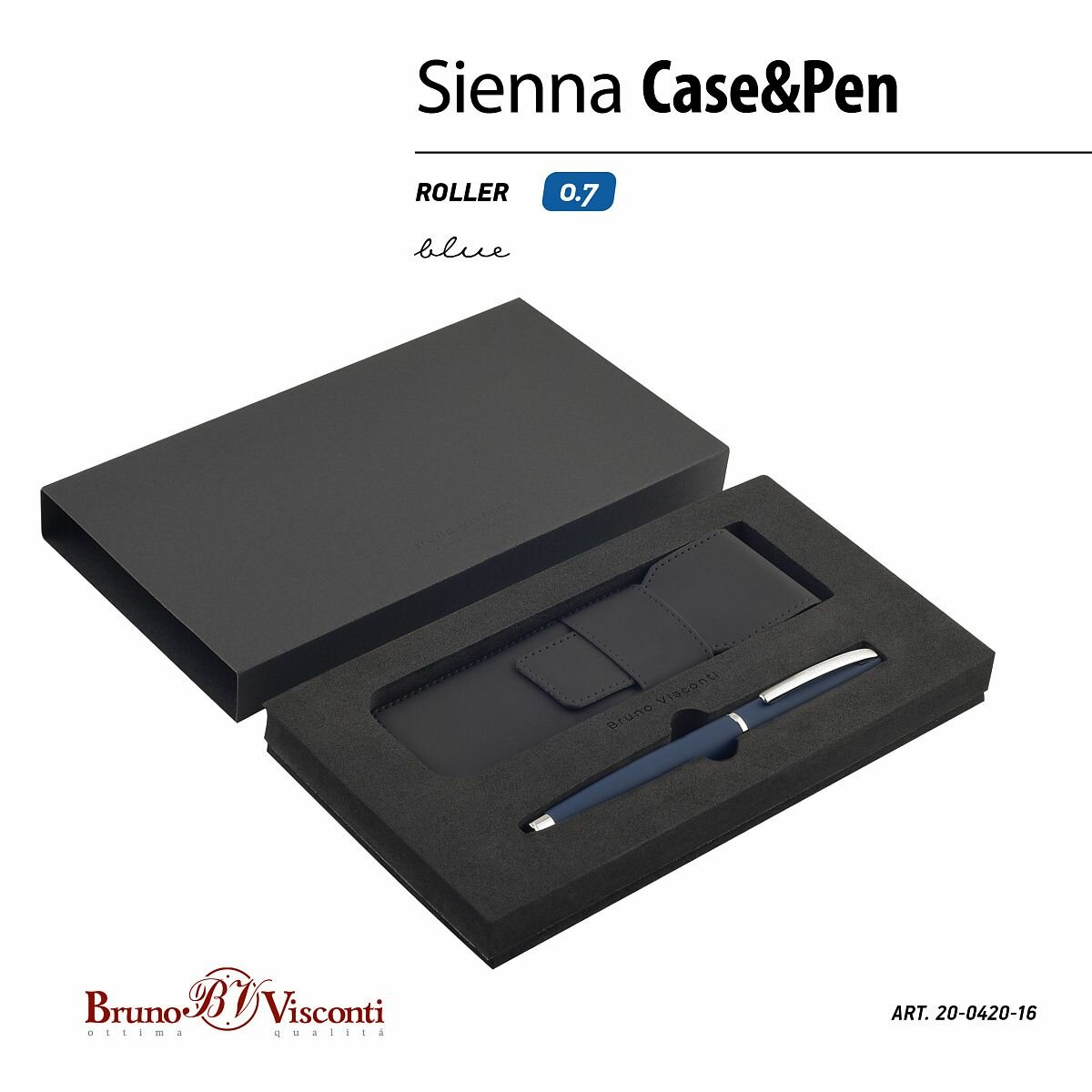 Ручка роллер Bruno Visconti "SIENNA" 0.7 мм, цвет чернил синий, в подарочной упаковке