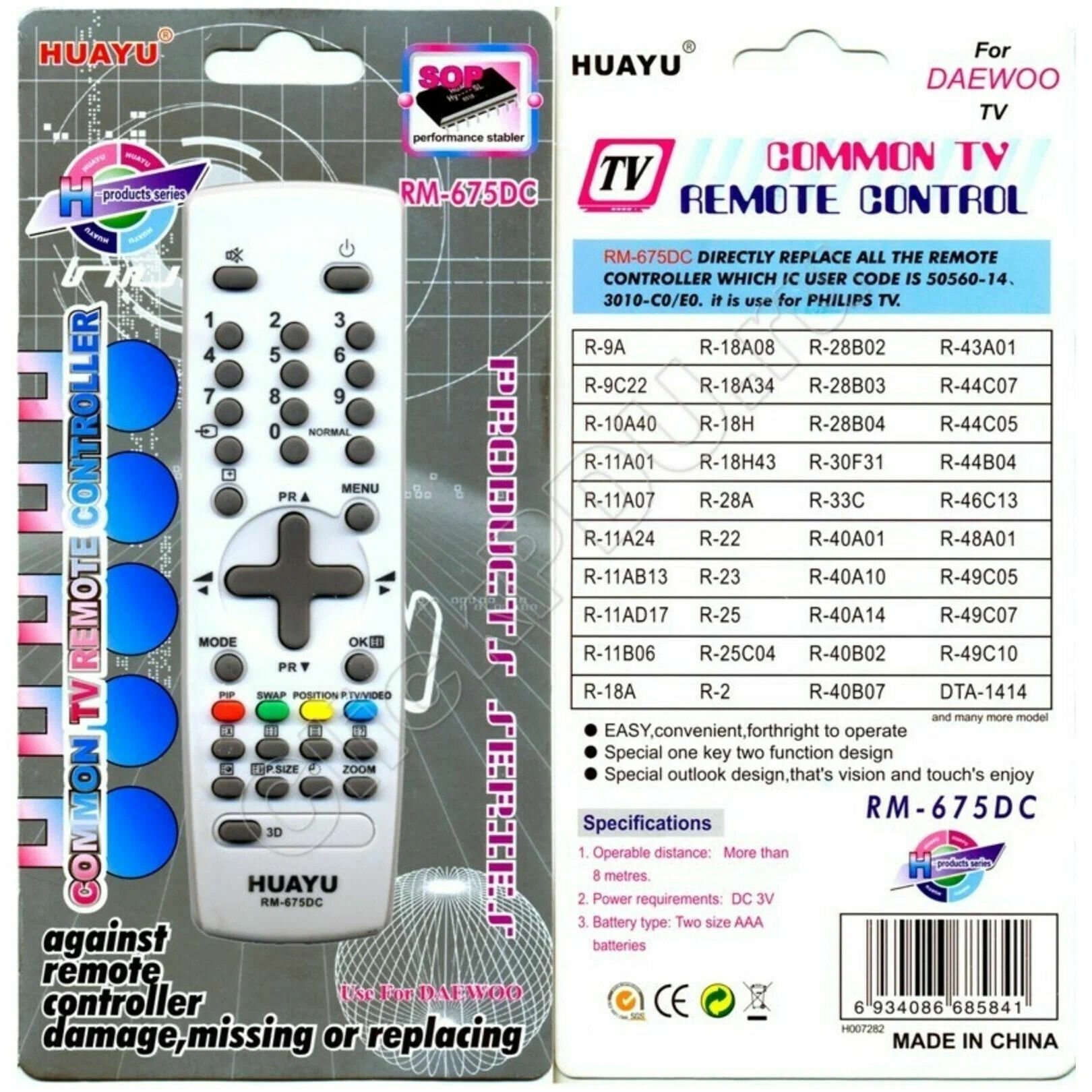 Пульт управления для DAEWOO RM-675DC universal Huayu