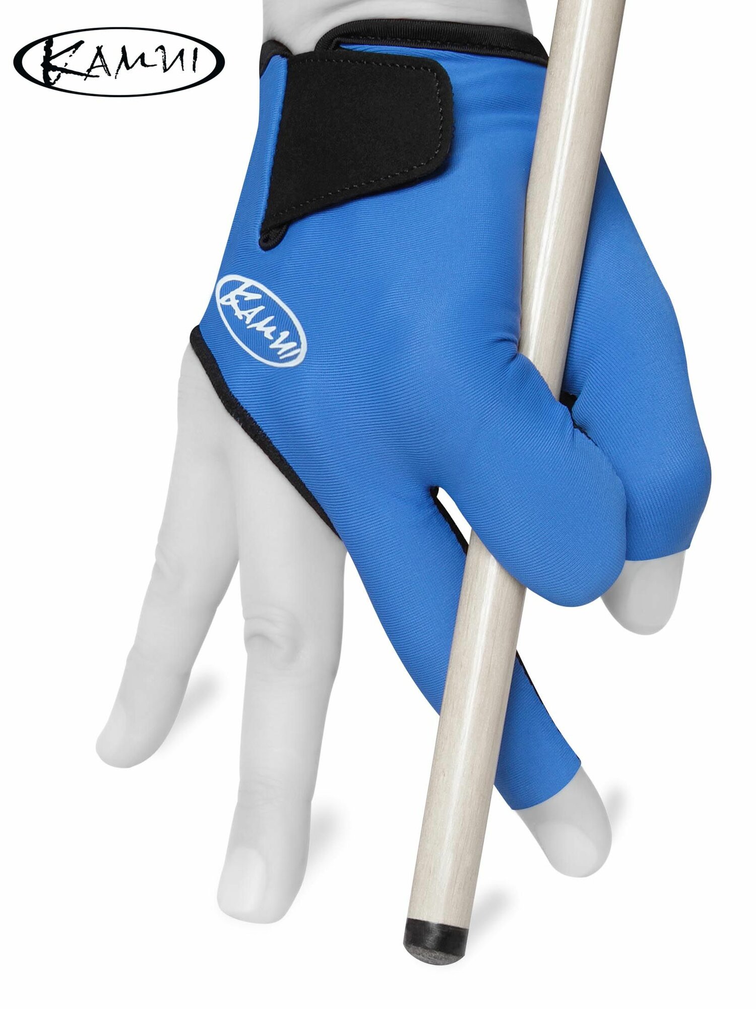 Перчатка для бильярда Kamui QuickDry Short, синяя/черная, правая, XL, 1 шт.