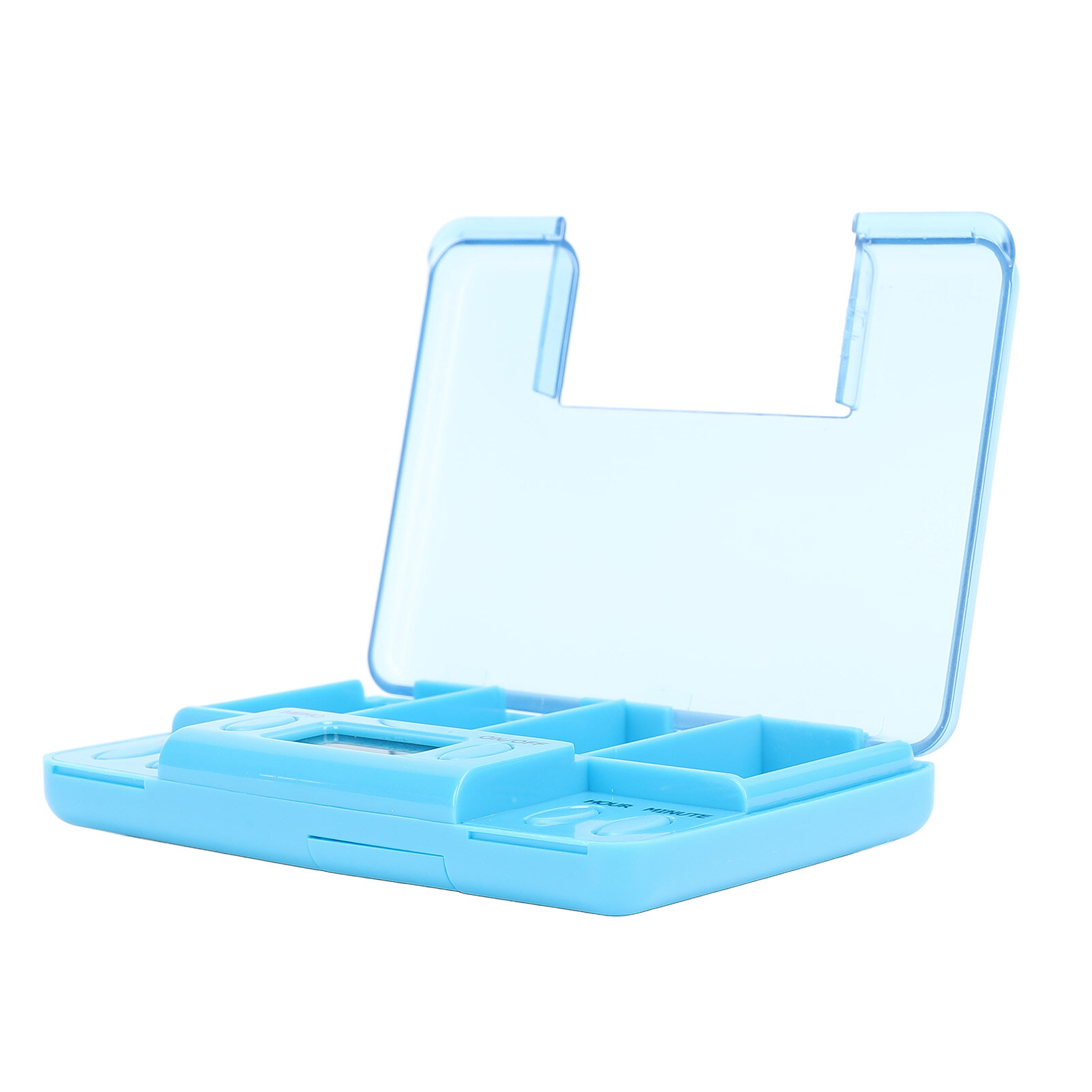 Портативный смарт-бокс для напоминания о приеме лекарств, электронный дозатор лекарств, цифровой футляр для хранения лекарств с несколькими отделениями для путешествий дома и в дороге, синий