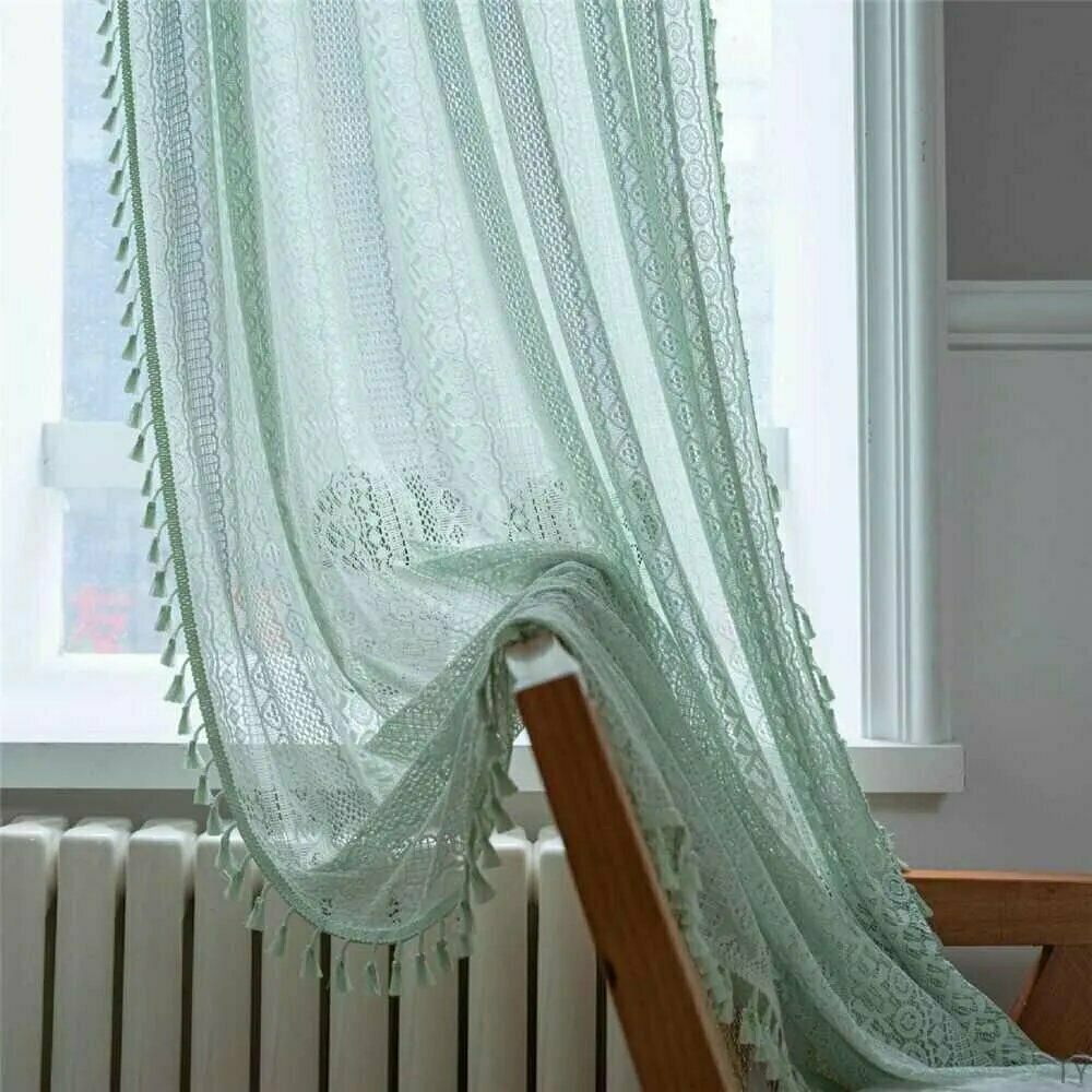 Тюль "Rod pocket B", высота 300см, пропускание света, вязаный дизайн