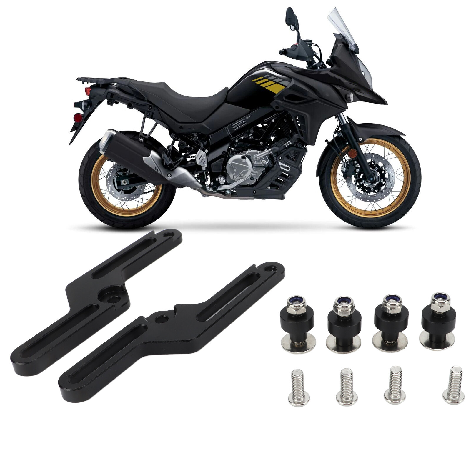 Комплект кронштейнов для крепления ветрового стекла мотоцикла, сменный для SUZUKI V‑STROM DL650 2017‑2020, черный