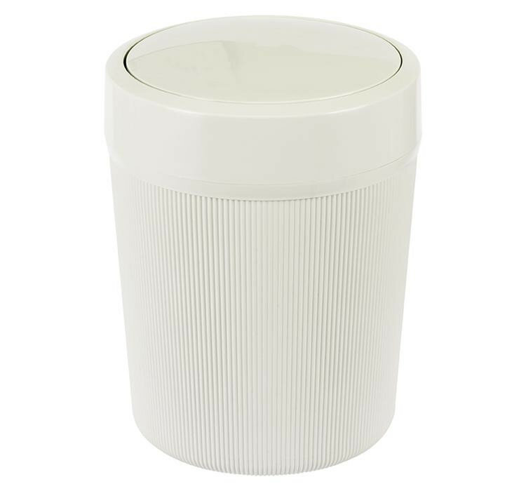 Контейнер для мусора 4 л Вельвет белый ротанг 185х185х240 М-Пластика М2485