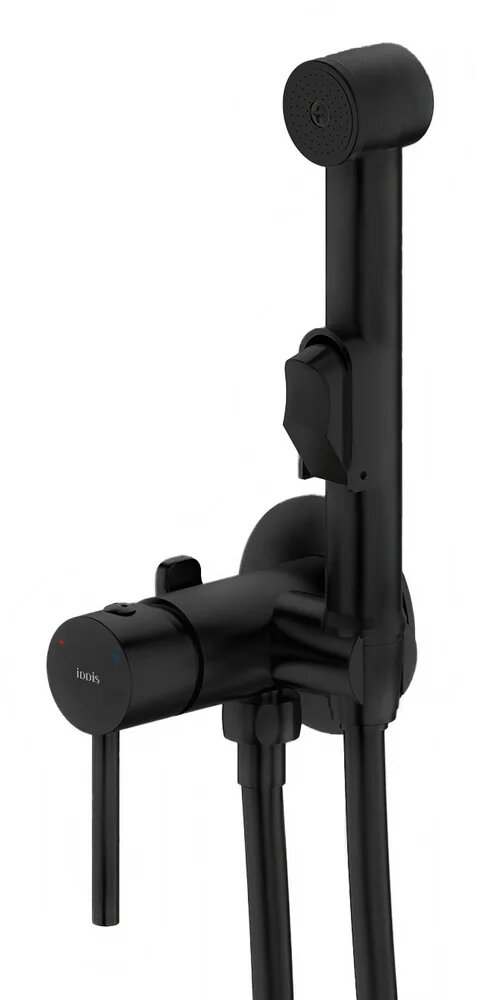 Гигиенический душ IDDIS Axes 003BLR0i08 встраиваемый, скрытого монтажа, со смесителем, черный, матовый, латунь, рычажный, смеситель для биде