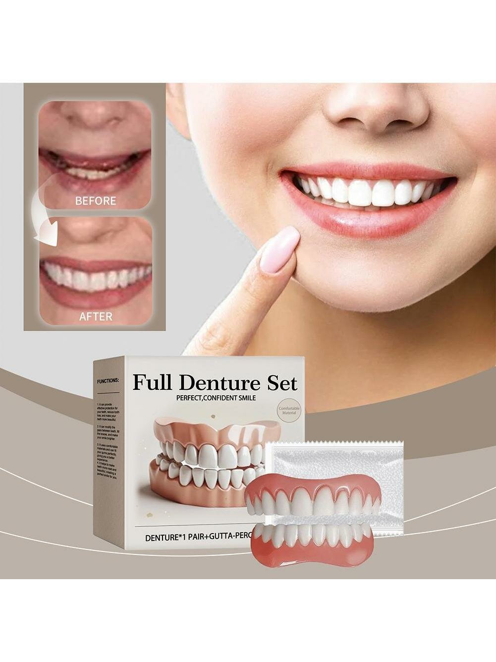 Виниры для зубов накладные верхние и нижние силиконовые