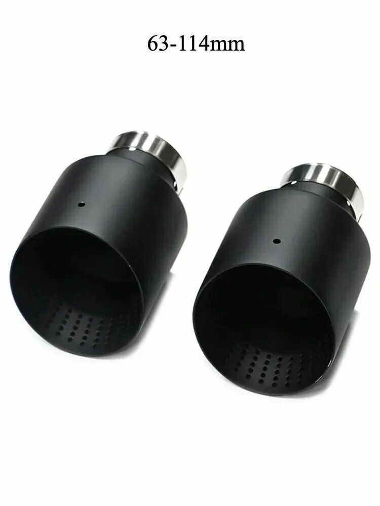 Насадка на глушитель, диаметр 63 мм, длина 180 мм арт. Титан черный 2 шт 63-114 мм
