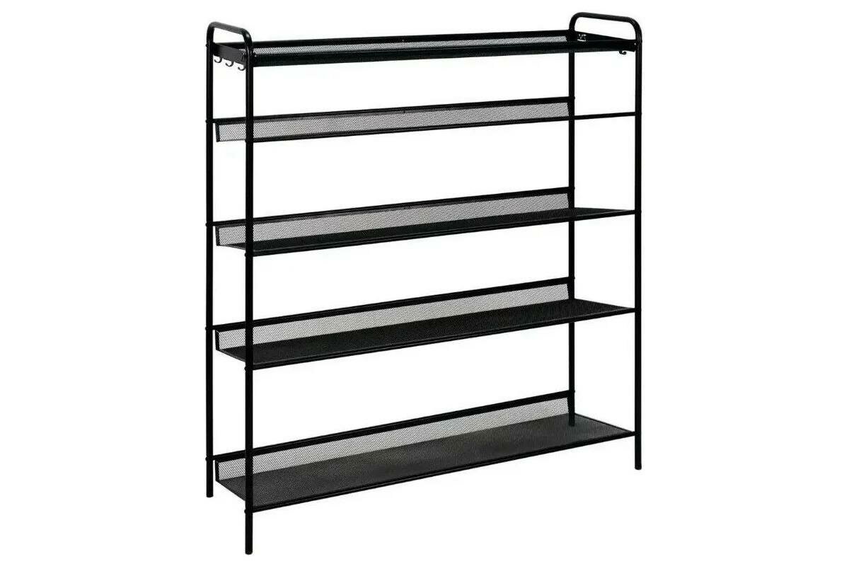 Этажерка обувница ЗМИ Женева 35 5 полок, 0,87х1,06х0,27 м, металлическая, графит (ПДО Ж35ГР)