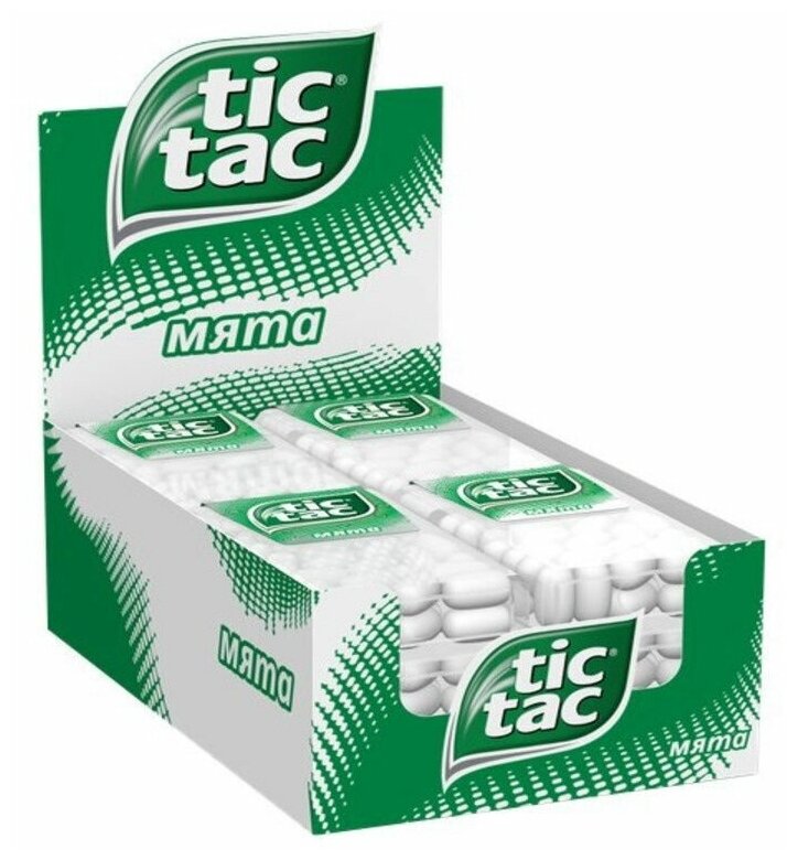 Драже Tic-Tac Тик-Так Мята, 16 г х 12 шт