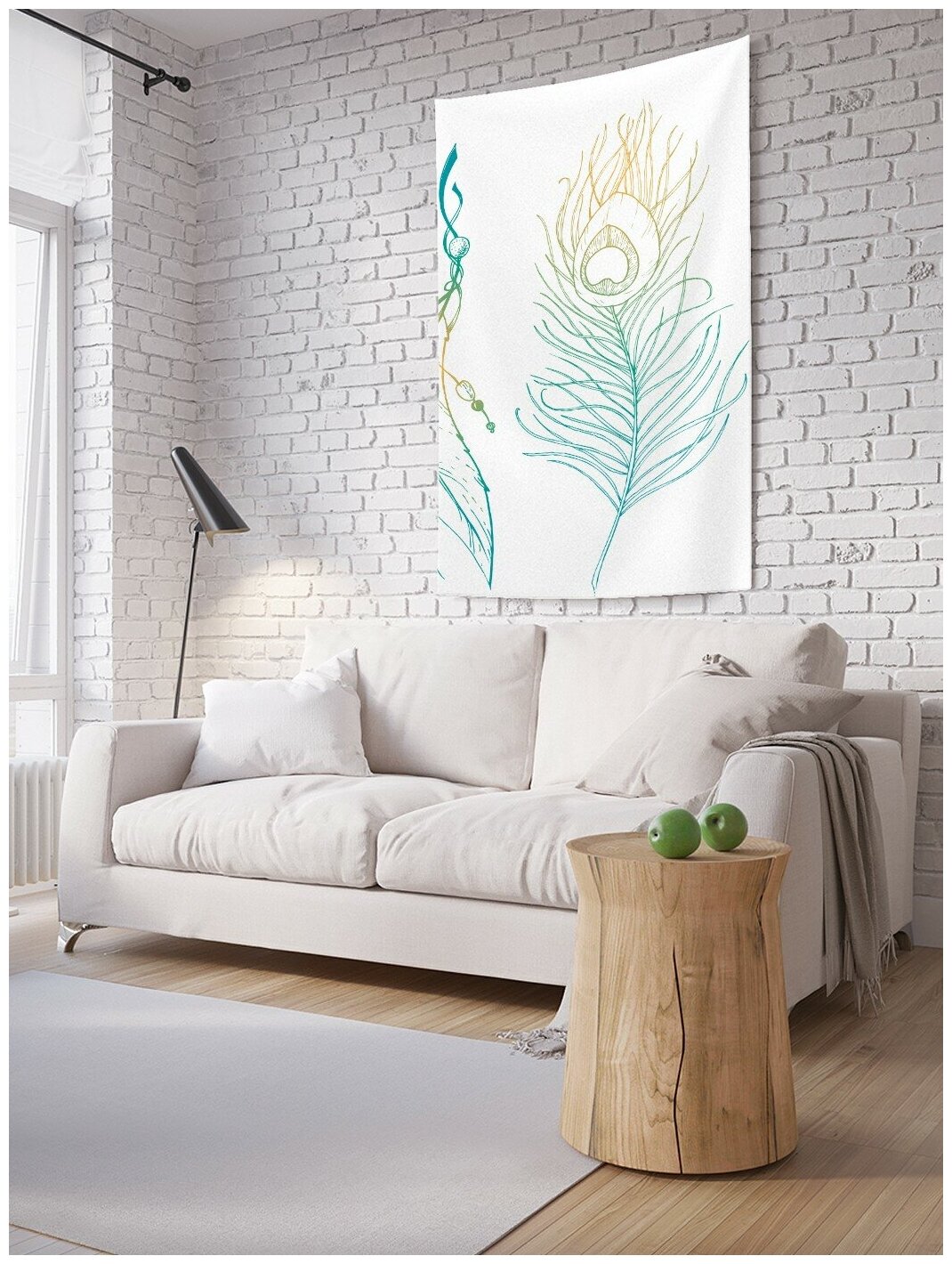 Вертикальное фотопанно JoyArty на стену "Волшебные перья", 150x200 см