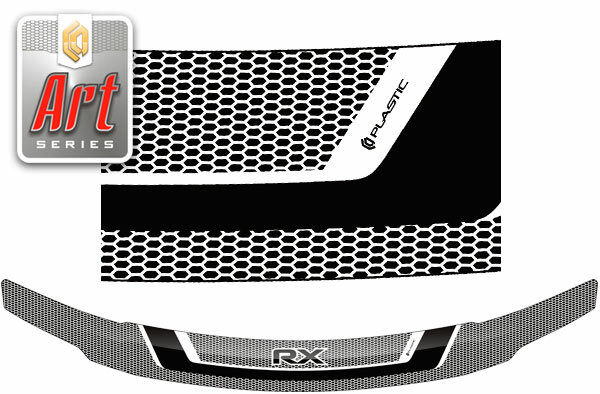 Дефлектор капота Lexus RX 2009-2015 Серия "Art" белая САпластик