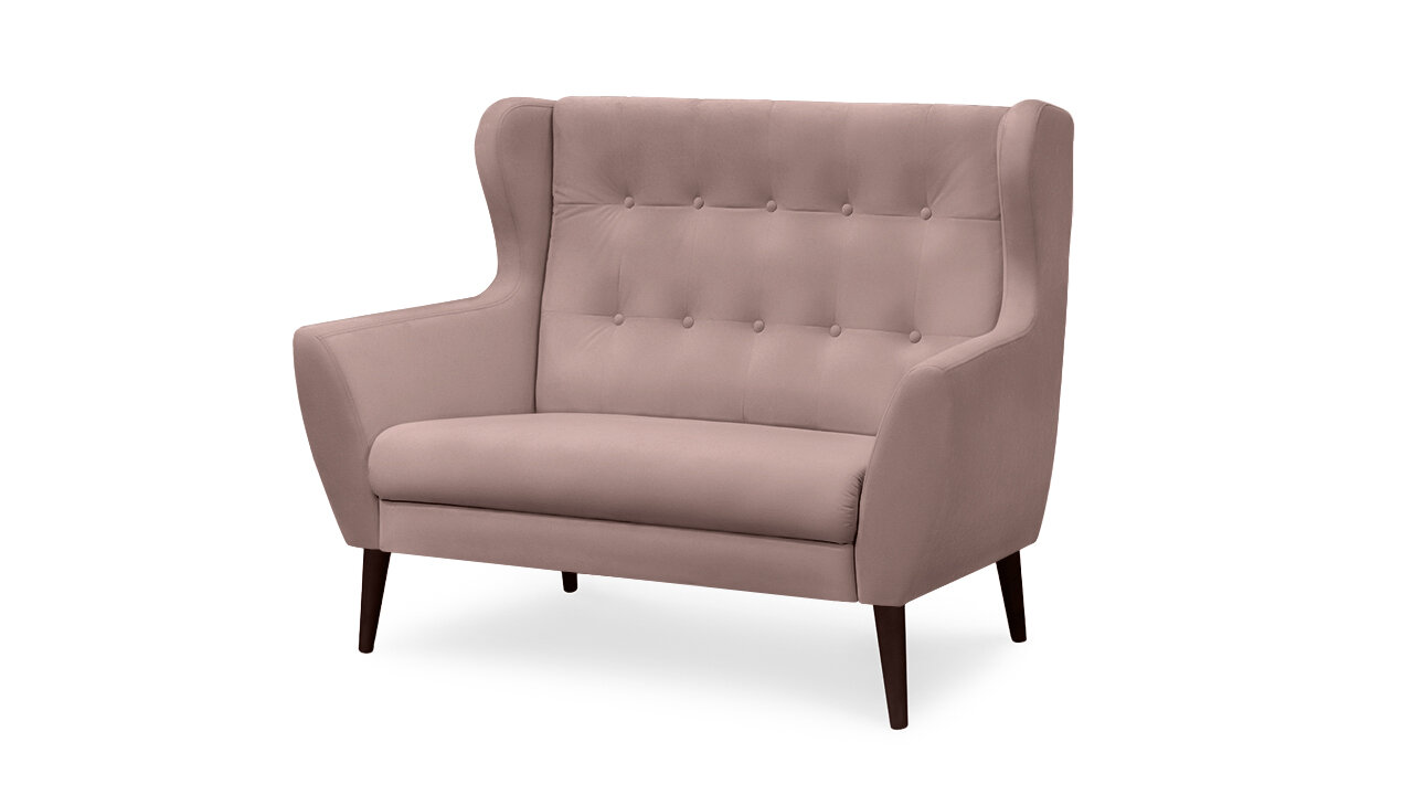 Диван Ньюкасл Vivaldi 27 NEW 141x85x105 см, розовый Велюр, нераскладной Фиеста