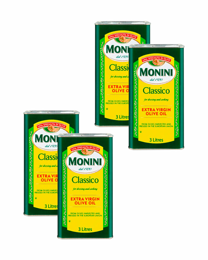 Масло оливковое Monini Экстра Вирджин Классико 3 л. - 4 шт