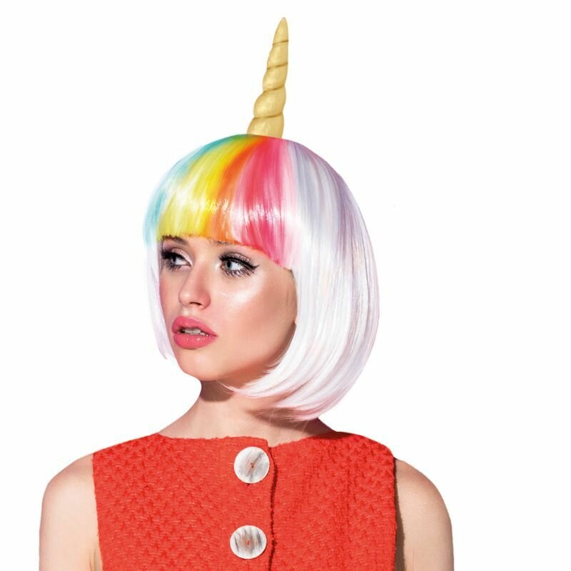 Карнавальный парик Веселуха "Единорог", Каре Блондинка