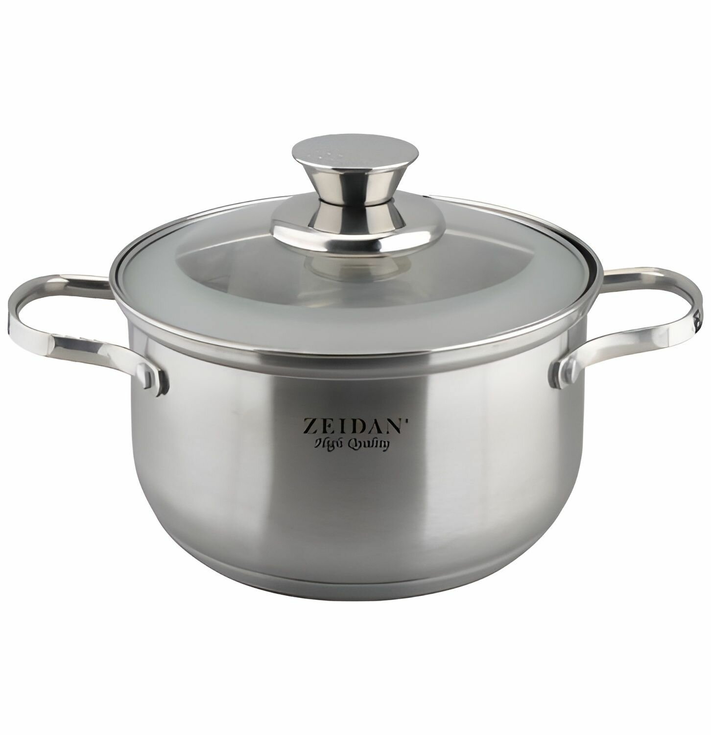 Кастрюля 6,6 л нержавеющая сталь с крышкой, для индукционных плит Zeidan, нержавейка с толстым дном 6,6 литра для газовой плиты