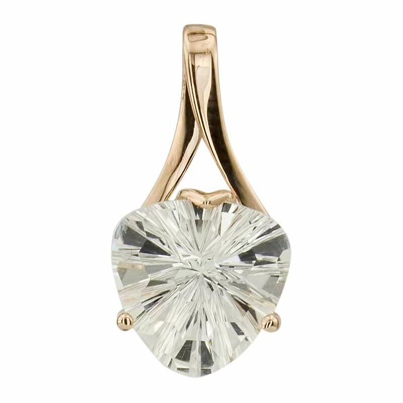 Подвеска, красное золото, 585 проба, горный хрусталь