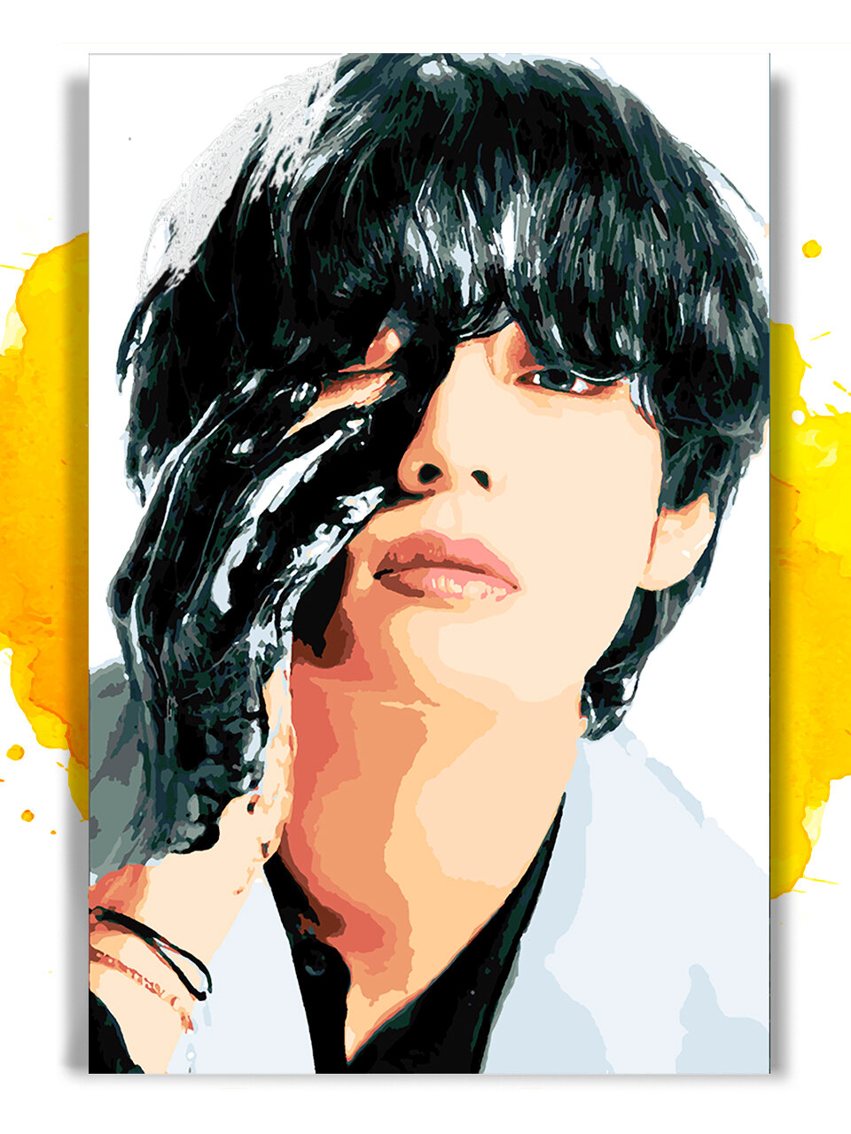 Картина по номерам на холсте BTS Тэ Black Hand, 40 х 60 см