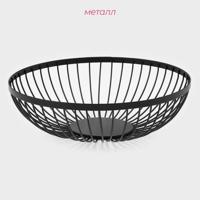 Фруктовница Доляна Лофт , 28 28 8 см, цвет чёрный