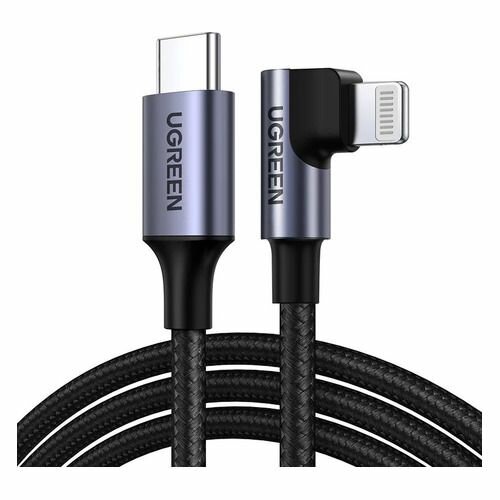 Кабель UGREEN US305, Lightning (m) - USB (m), 1м, MFI, в оплетке, 3A, черный [60763]