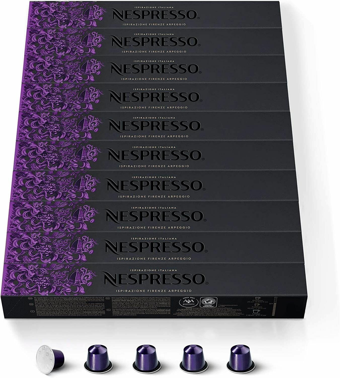 Кофе в капсулах Nespresso Arpeggio, 100 капсул в упаковке (набор ISPIRAZIONE ITALIANA)