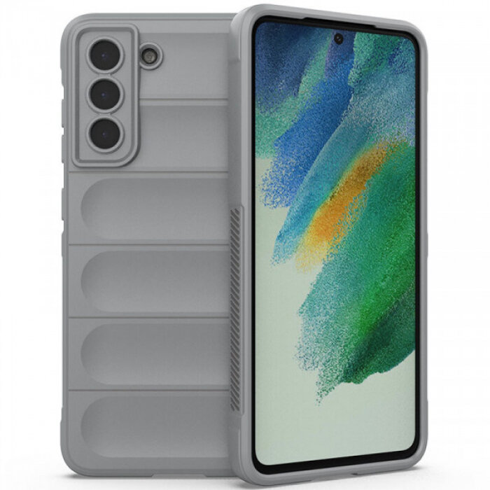 Flex Silicone Противоударный чехол для Samsung Galaxy S21 FE с защитой камеры и микрофиброй