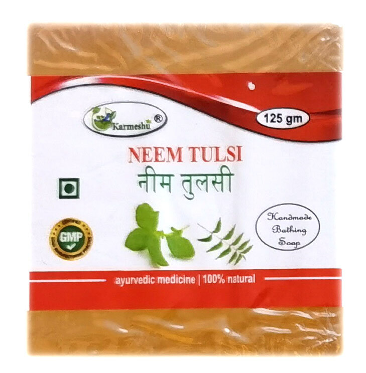 NEEM TULSI Handmade Bathing Soap, Karmeshu (НИМ тулси мыло ручной работы, Кармешу), 125 г.