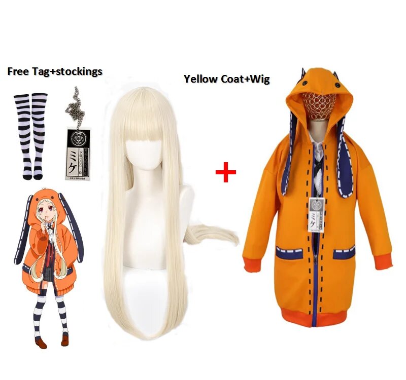 Косплей комплект Jabami Yumeko и Ikishima Midari М, Hoodie and wig