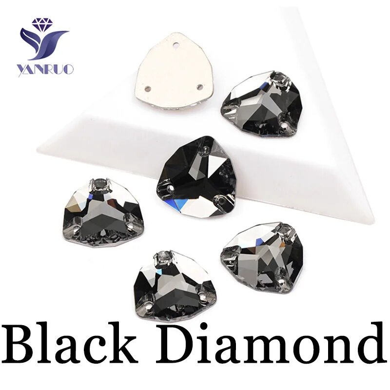 Швейные камни YANRUO 3272 стеклянные кристаллы Черный, 16mm 15Pcs, Black Diamond