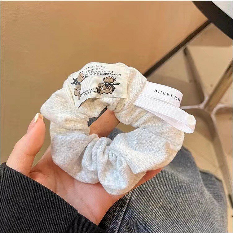 Кольцо для волос "Ins", осенне-зимний стиль, шерсть медвежонка, белое