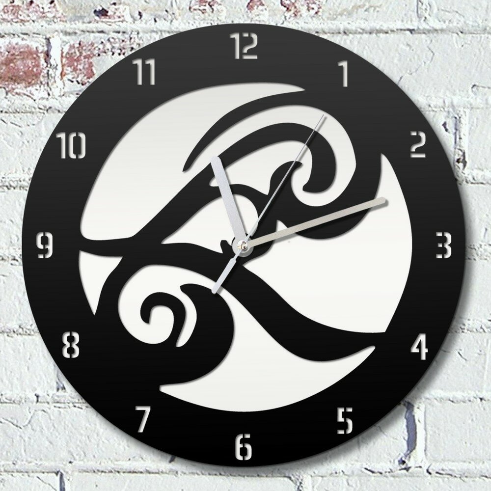 Настенные деревянные бесшумные часы стихия Ветер (Минимализм, Искусство, гороскоп ) - 5201