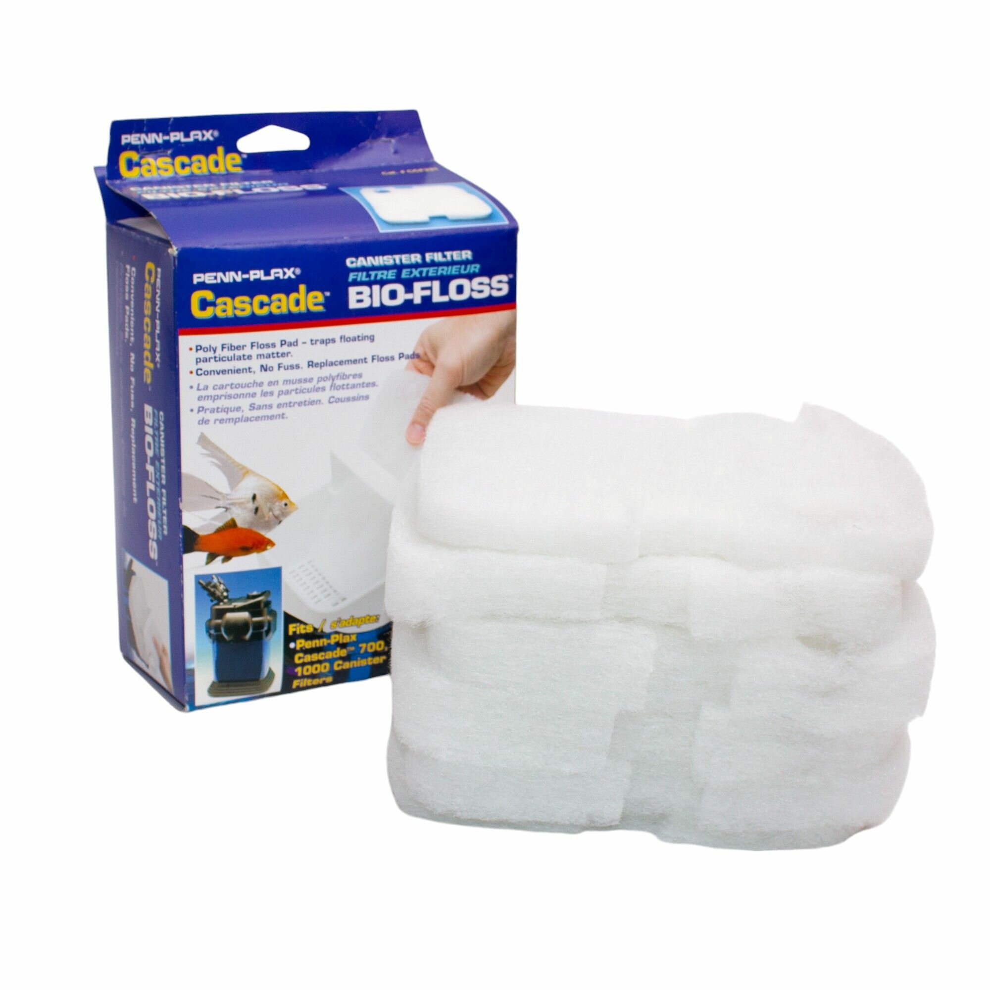 Синтепон для фильтра Penn-Plax Cascade 700 и 1000 (комплект 6 штук) 18x14x1 см.