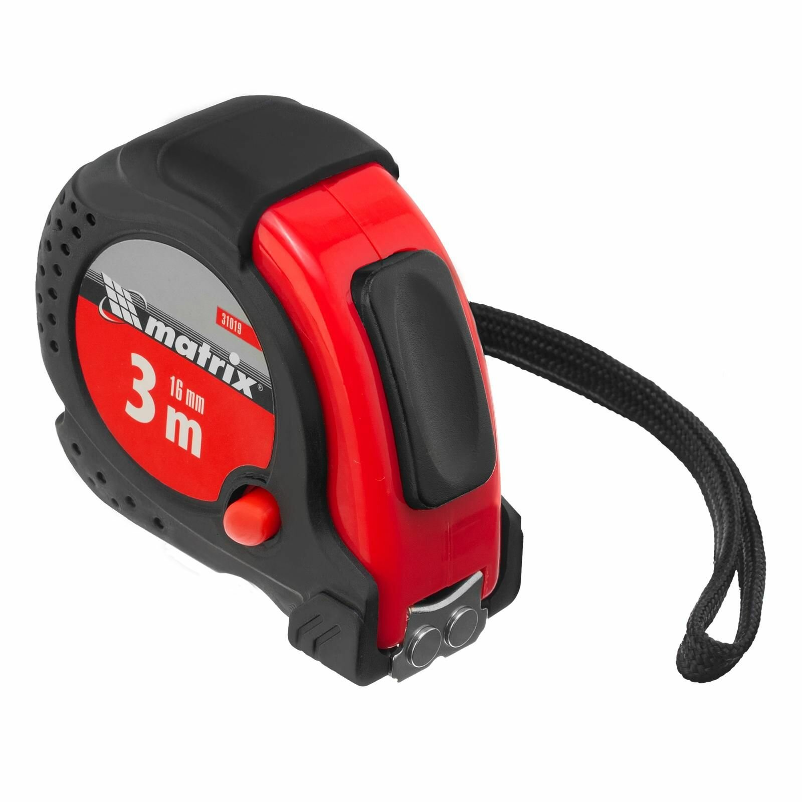 Рулетка 3 м х 16 мм, обрезиненный корпус, зацеп с магнитом