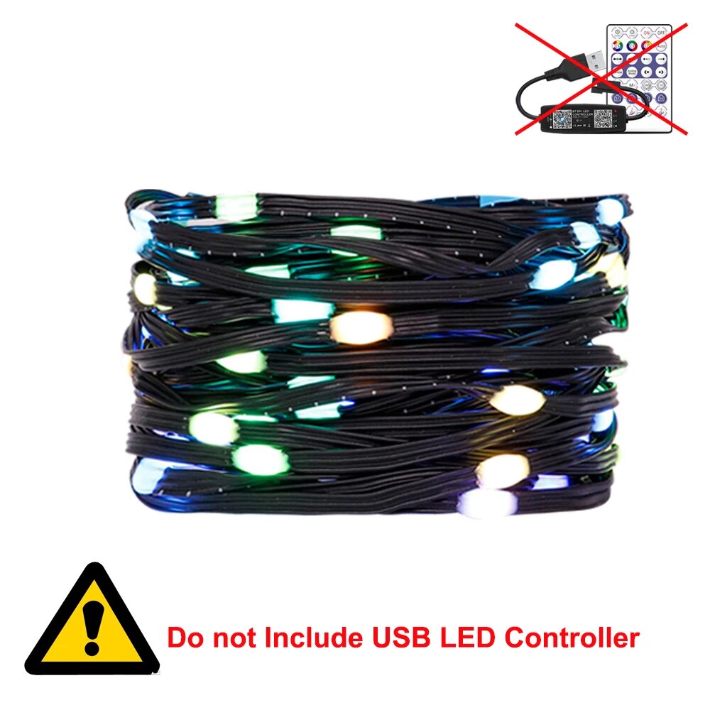 Dreamcolor адресная светодиодная лента прозрачно-зеленая Only Black String, 5m