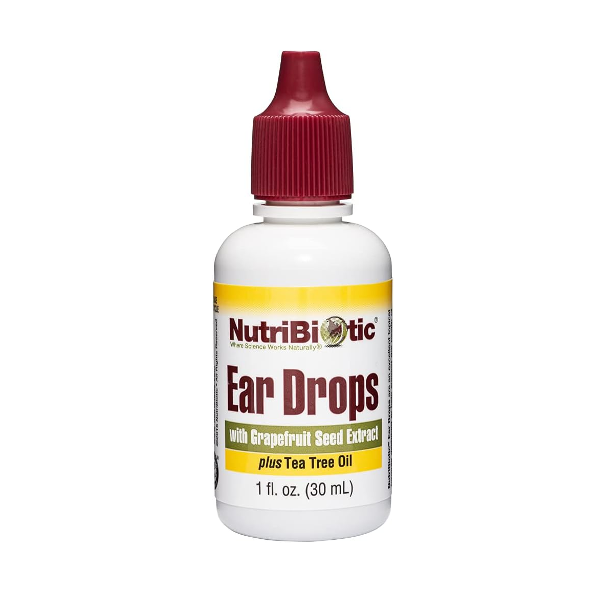 NutriBiotic, Ear Drops, Ушные капли с экстрактом косточек грейпфрута и маслом чайного дерева, 30 мл. в каплях