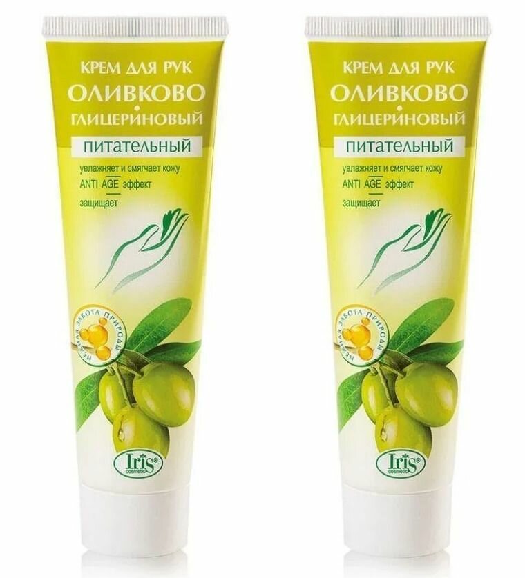 Iris cosmetic Крем для рук Оливково-глицериновый, 100 мл, 2 шт