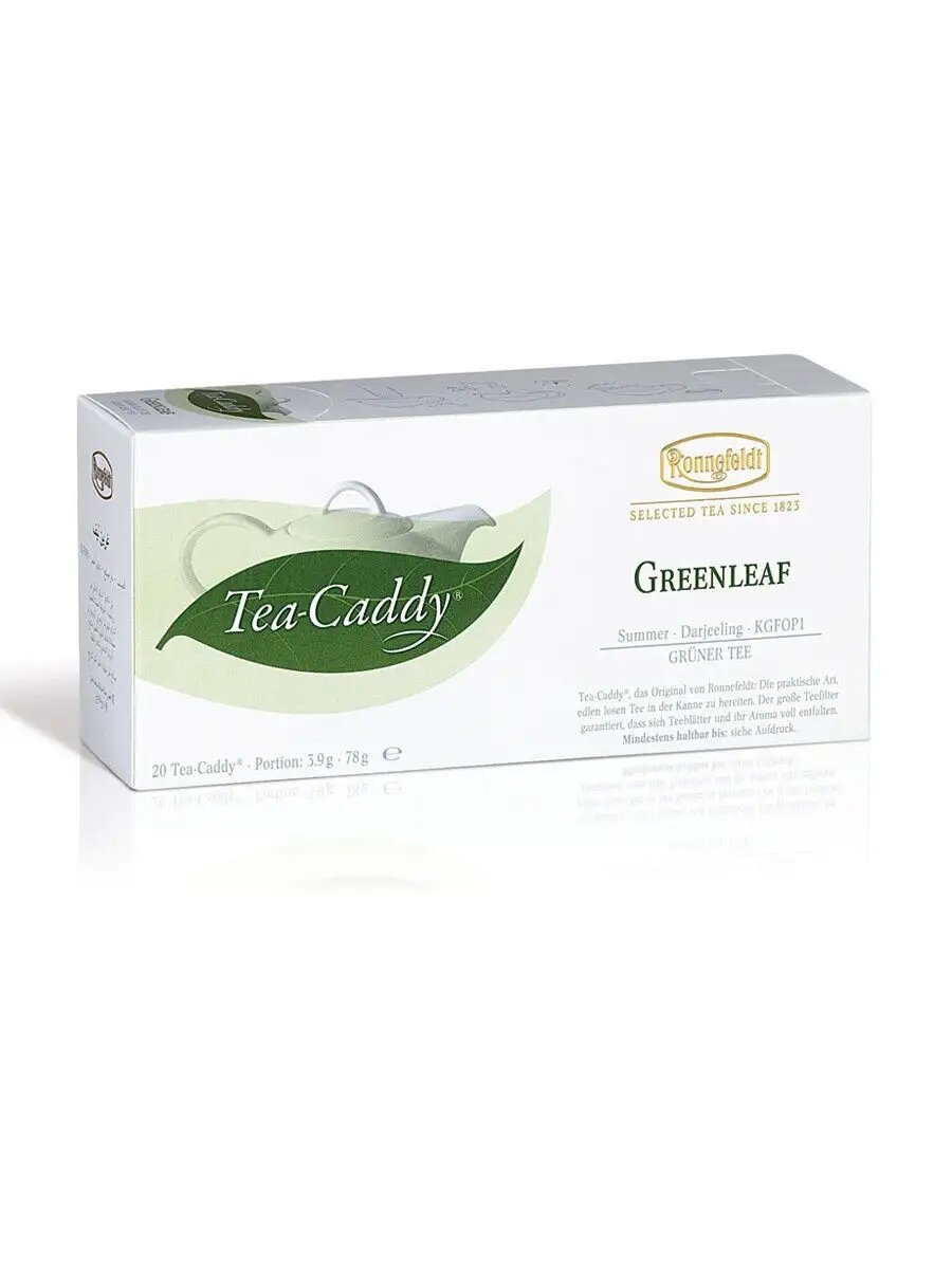 Чай Caddy BIO 13080 зеленый "Greenleaf" (Гринлиф), (3,9гр *20шт), 78гр