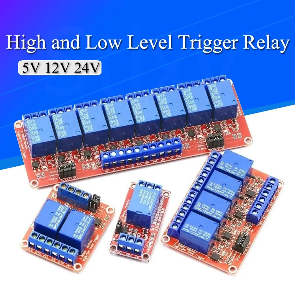 Stlxy 1 2 4 8-way 5V релейный модуль 4 Channel 5V