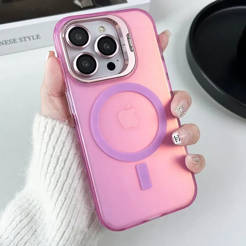 Магнитный чехол для iPhone 15 Pro розовый, Pink, MagSafe