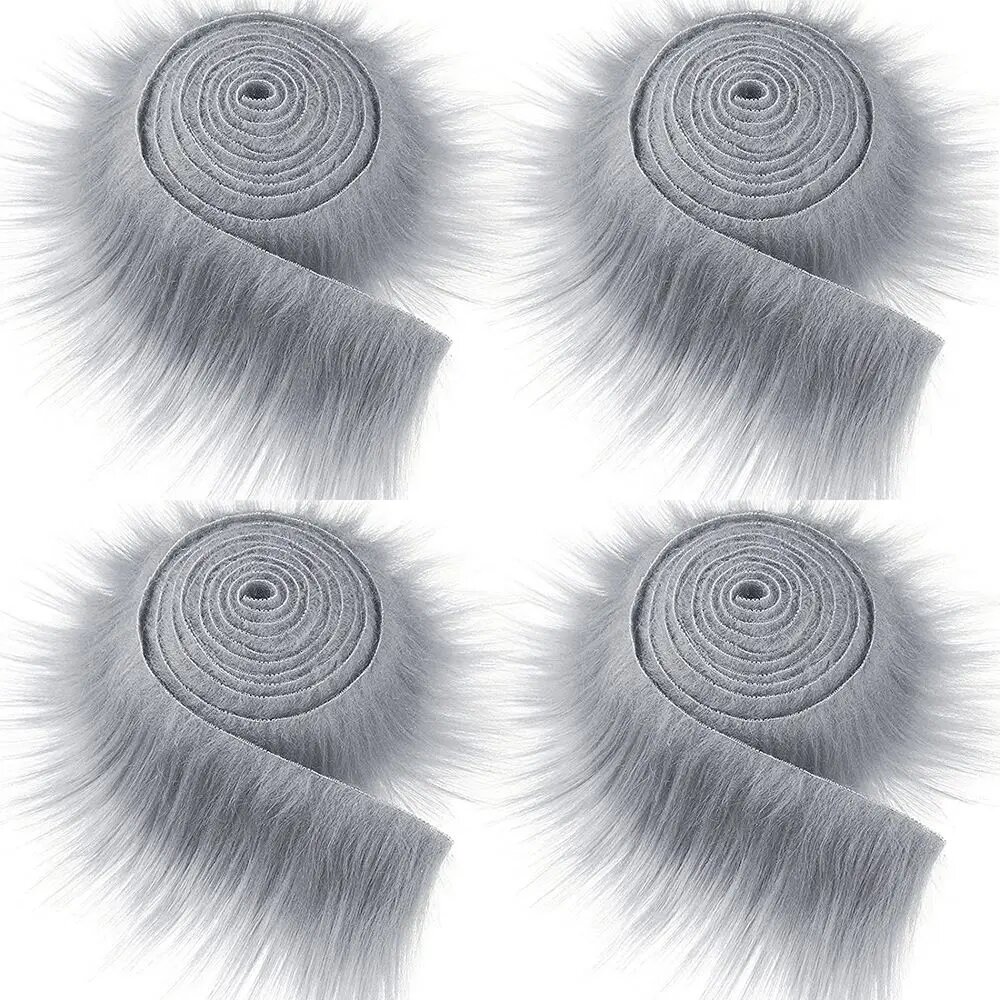 Лента искусственного меха 1,5 м белая Серый, A-Light grey