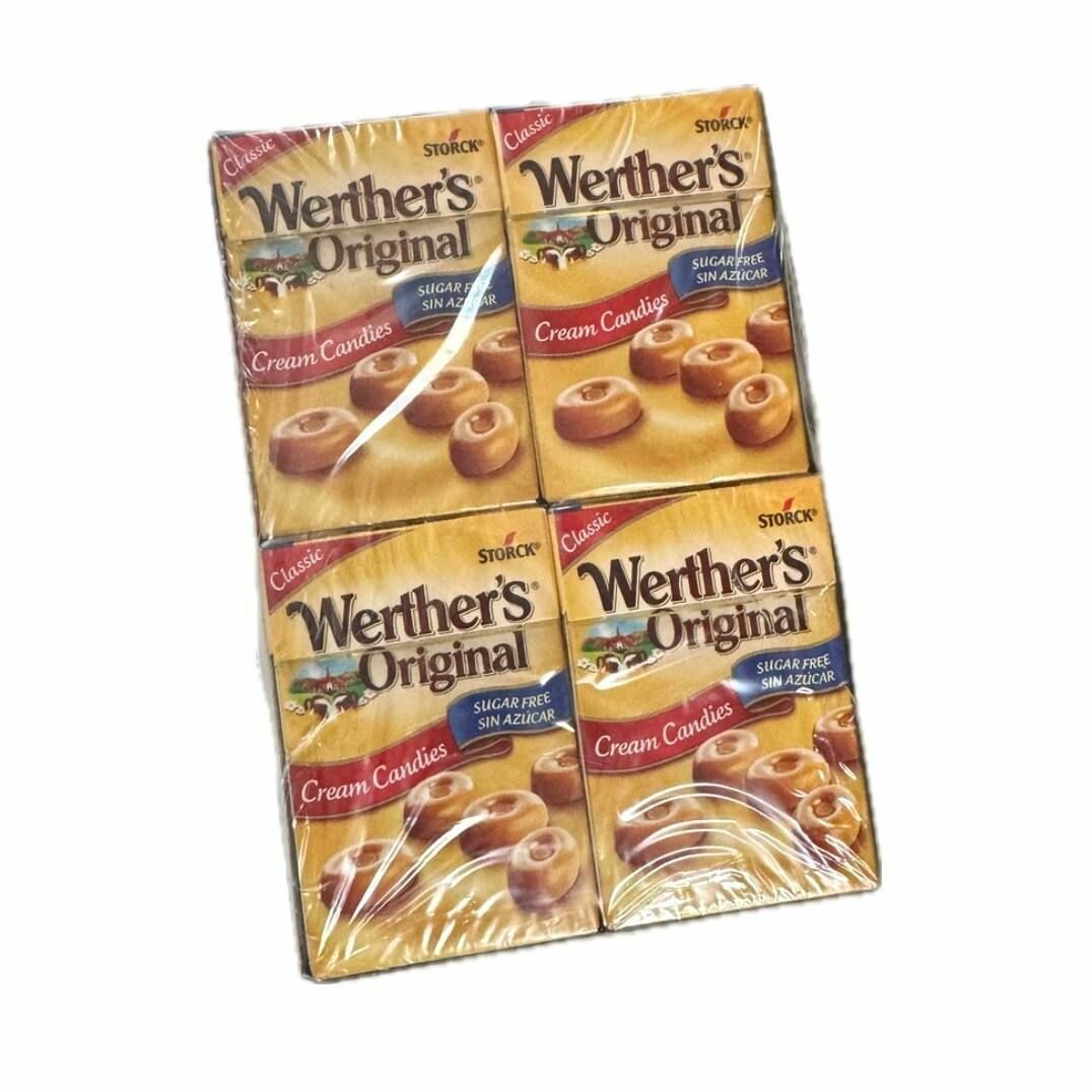 Ириски Werther's Original Cream Candies без сахара, 12x42 г (Финляндия)