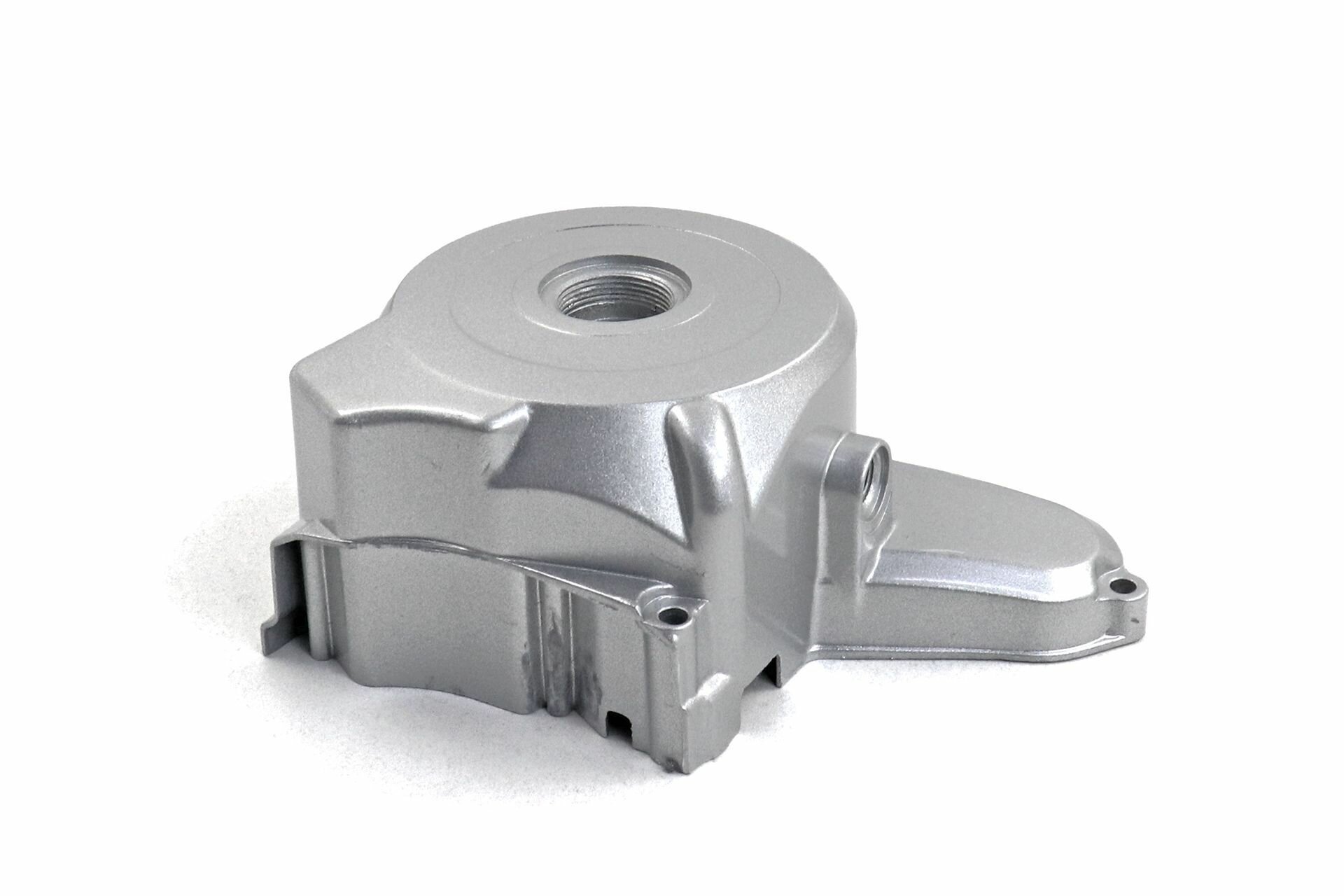 Крышка картера левая 1Р39 "Zodiak" Альфа зажигание 6 катушек (серебристая)