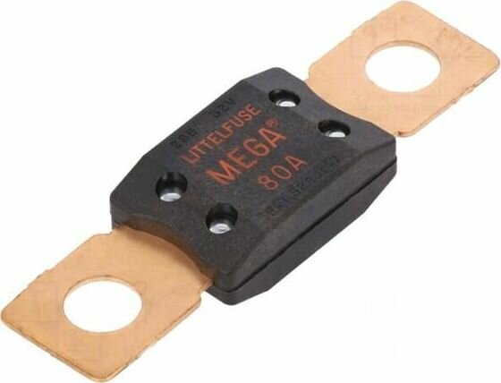Предохранитель LITTELFUSE 0298080. TXN плавкая вставка 80А 32ВDC винт М8 68,6мм MEGA 1 шт