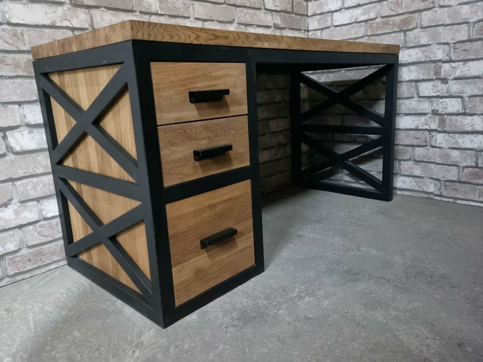 Письменный стол EasyLOFT лофт с ящиками, 150x60x75 см, цвет дуб