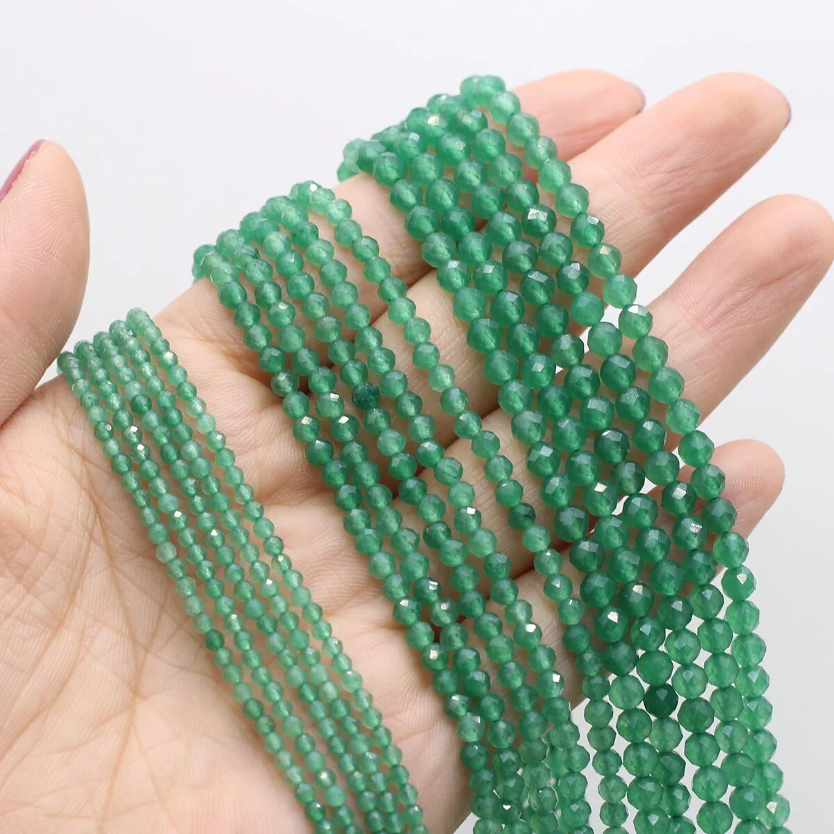 Зеленые бусины из агата, 14 дюймов 3mm