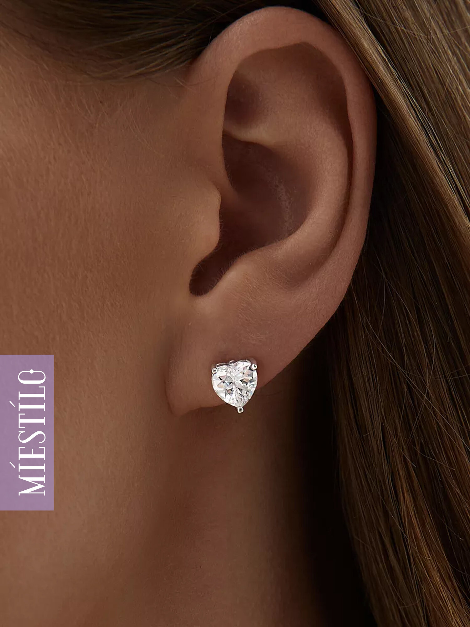 Серьги пусеты, серебро, 925 проба, родирование, фианит